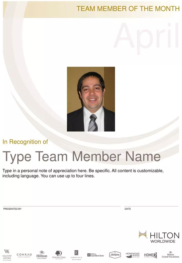 PPT - TEAM MEMBER OF THE MONTH PowerPoint Presentation, free download ...