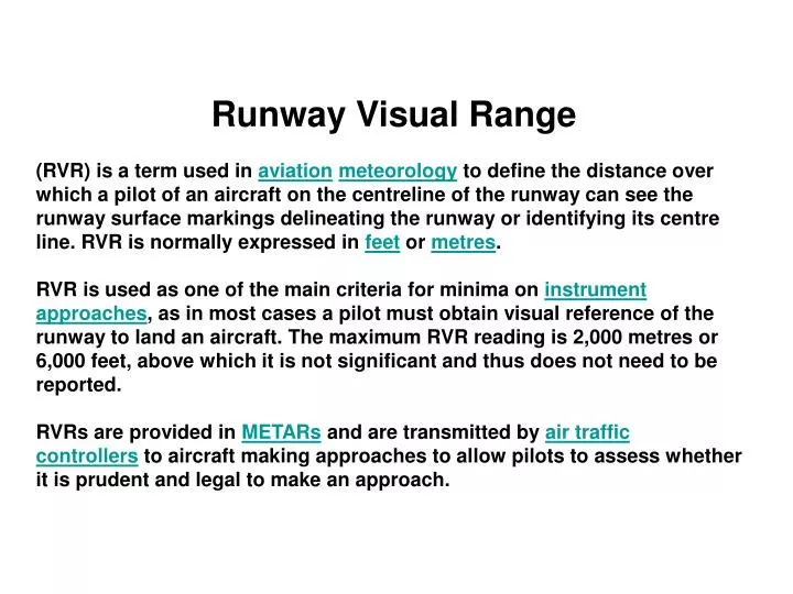 PPT - Runway Visual Range PowerPoint Presentation, free download - ID ...