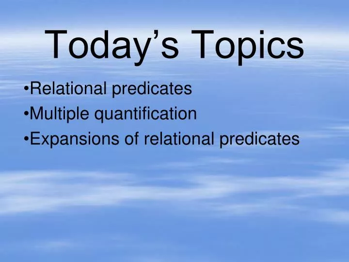 PPT - Today’s Topics PowerPoint Presentation, free download - ID:6770266