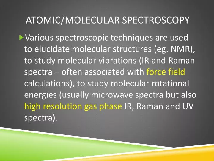 PPT - Atomic/Molecular Spectroscopy PowerPoint Presentation, free ...