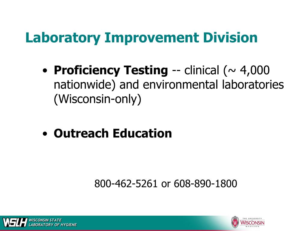 PPT - Wisconsin State Laboratory of Hygiene Your Laboratory Partner in ...