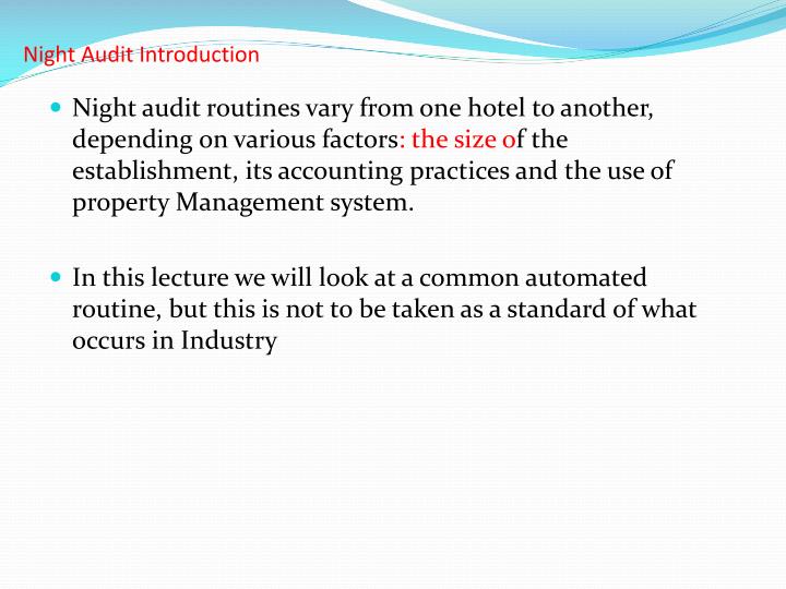 PPT - Conduct Night Audit PowerPoint Presentation - ID:6771340