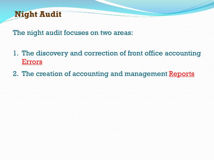 PPT - Conduct Night Audit PowerPoint Presentation - ID:6771340