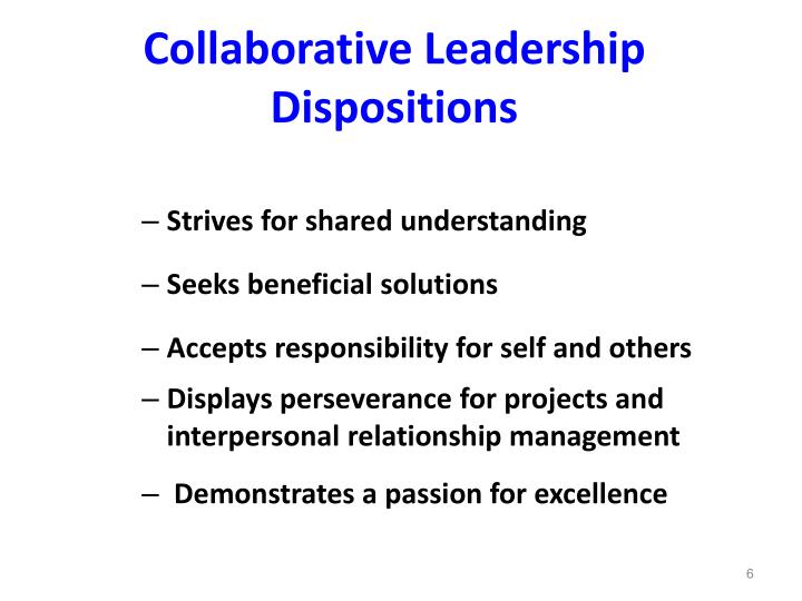 PPT - Developing and Assessing Collaborative Leadership Qualities In ...
