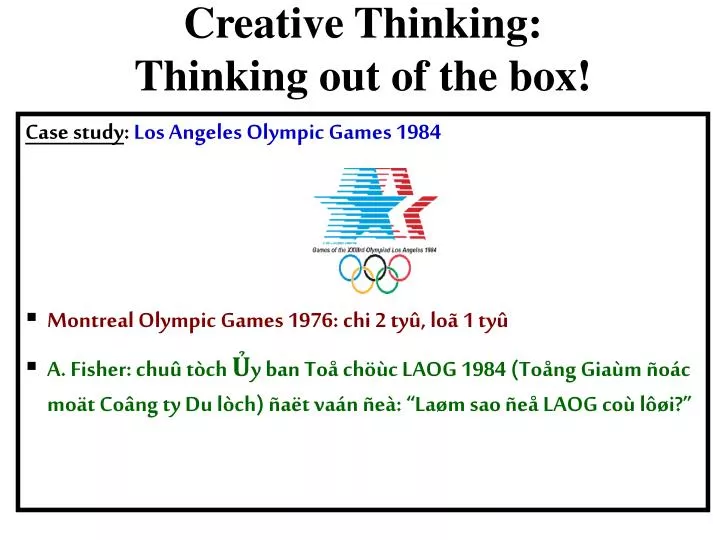 PPT - Creative Thinking: Thinking out of the box! PowerPoint ...
