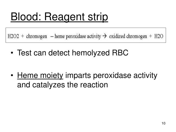 PPT - Chemical Examination of Urine Part III: Ketones, Blood, Bilirubin ...