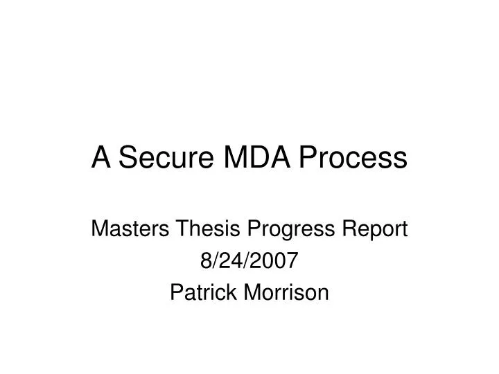 PPT - A Secure MDA Process PowerPoint Presentation, free download - ID ...