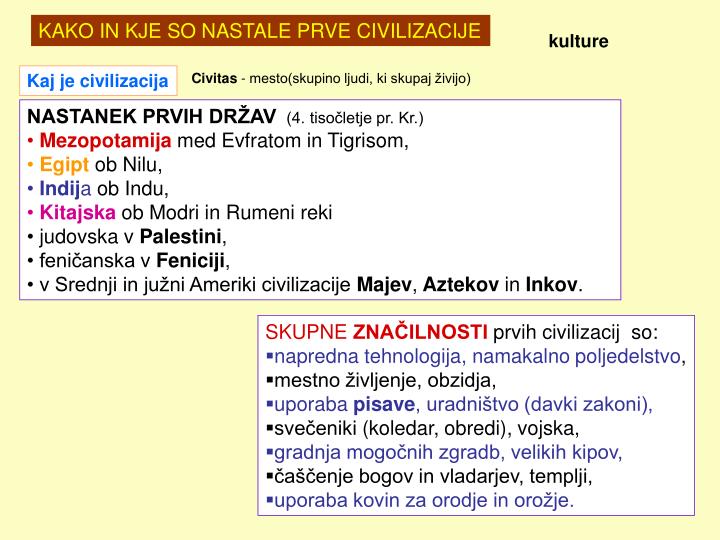 PPT - KAKO IN KJE SO NASTALE PRVE CIVILIZACIJE Učb. str. 17 PowerPoint ...