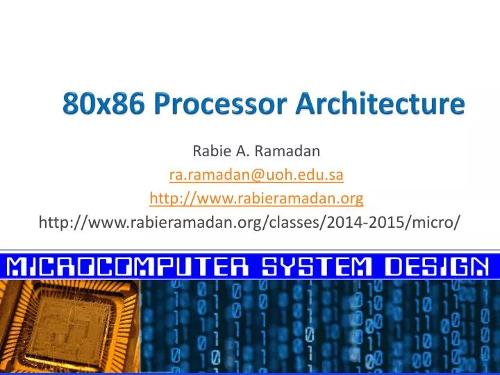 PPT - 80x86 Processor Architecture PowerPoint Presentation, free ...