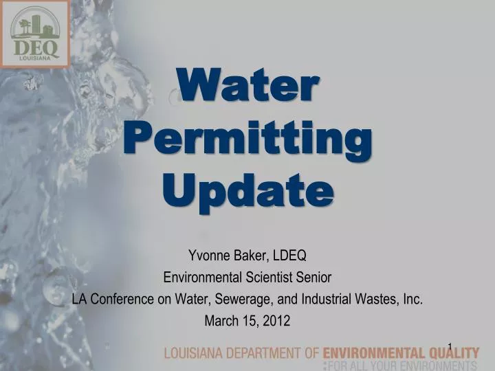 PPT - Water Permitting Update PowerPoint Presentation, free download ...