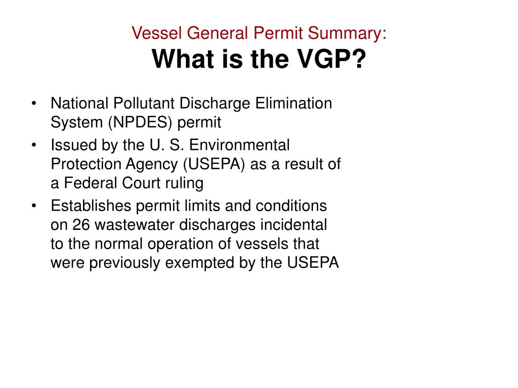 PPT - Vessel General Permit Compliance Guidance Manual Training ...