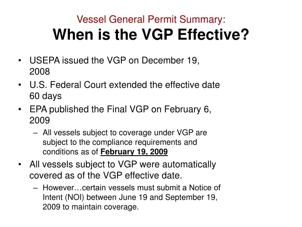 PPT - Vessel General Permit Compliance Guidance Manual Training ...