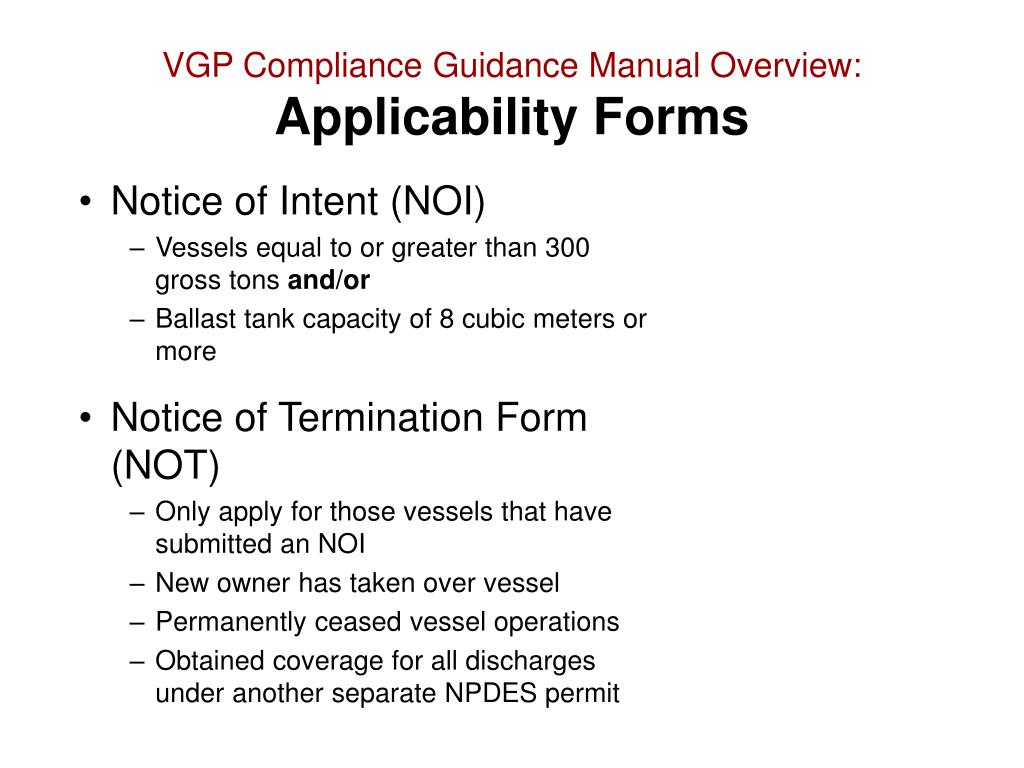 PPT - Vessel General Permit Compliance Guidance Manual Training ...