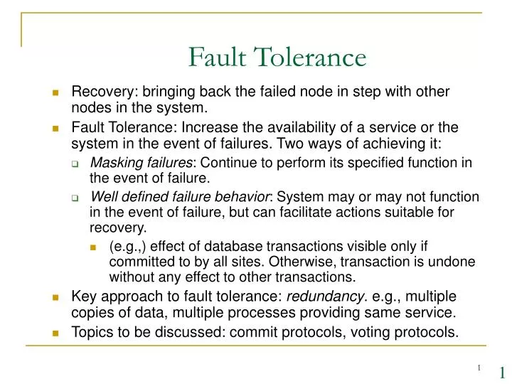 PPT - Fault Tolerance PowerPoint Presentation, free download - ID:6776318