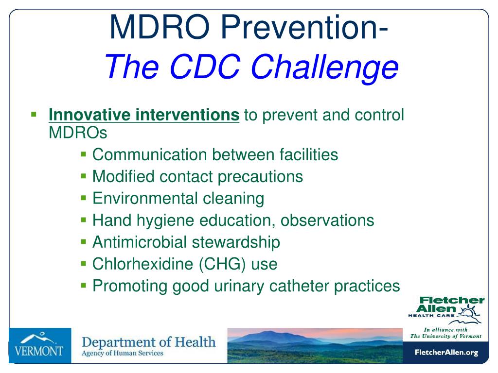 PPT - The Vermont Multidrug-Resistant Organism Healthcare-Associated ...