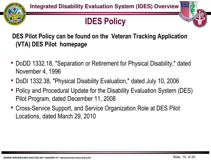 PPT - Integrated Disability Evaluation System (IDES) PowerPoint ...