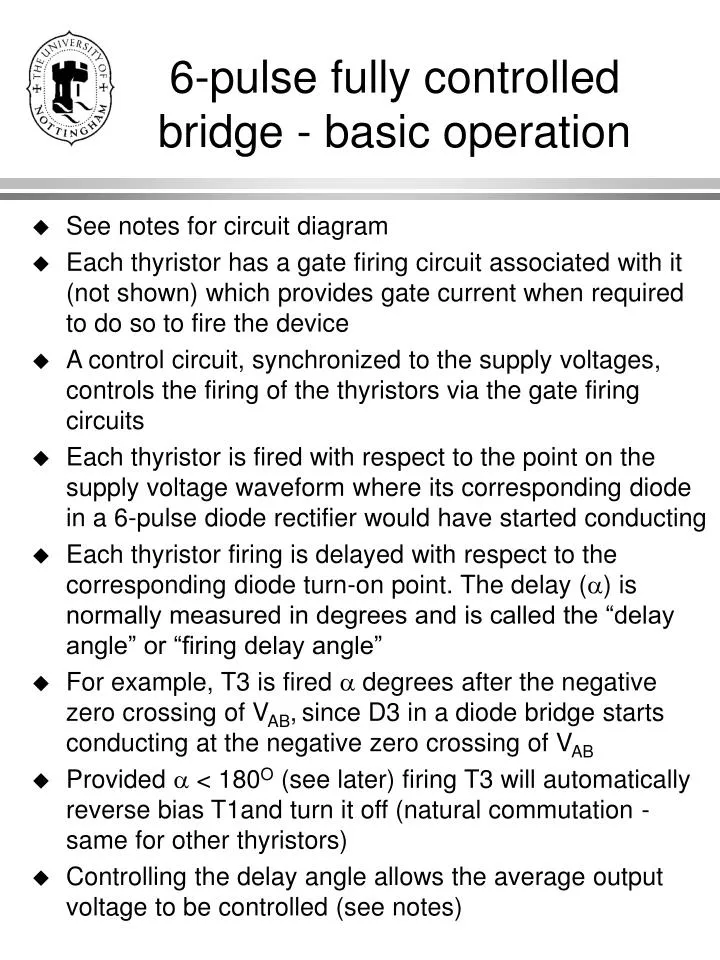 PPT - 6-pulse fully controlled bridge - basic operation PowerPoint ...
