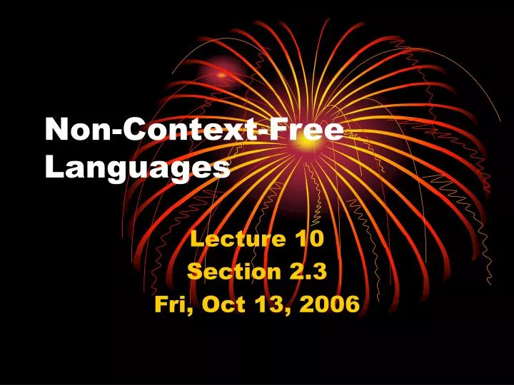 PPT - Non-Context-Free Languages PowerPoint Presentation, free download ...