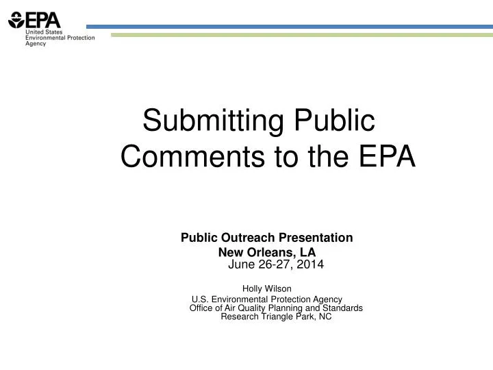 PPT - Submitting Public Comments to the EPA PowerPoint Presentation ...