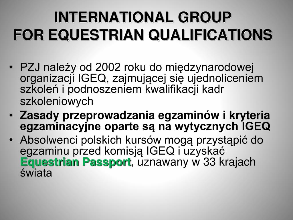 PPT - ZASADY SZKOLENIA W JEŹDZIECTWIE PowerPoint Presentation, free ...