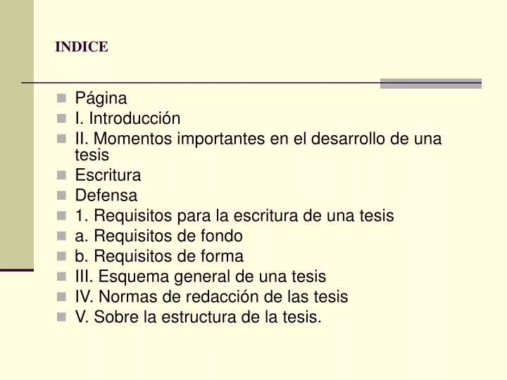 PPT - INDICE PowerPoint Presentation, free download - ID:6779909