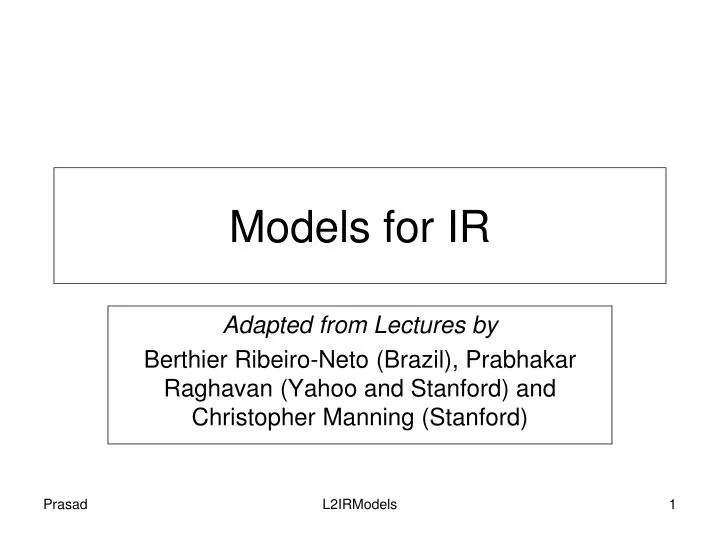 PPT - Models for IR PowerPoint Presentation, free download - ID:6780244