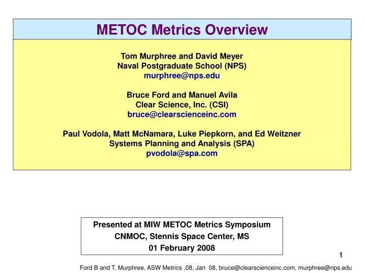 PPT - METOC Metrics Overview PowerPoint Presentation, free download ...