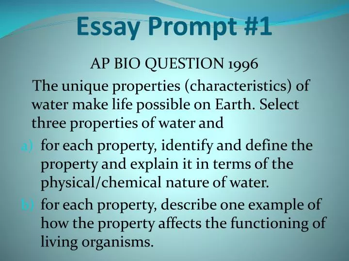 PPT - Essay Prompt #1 PowerPoint Presentation, free download - ID:6782155