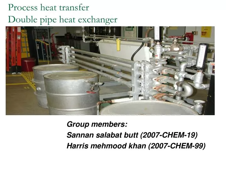 PPT - Process heat transfer Double pipe heat exchanger PowerPoint ...