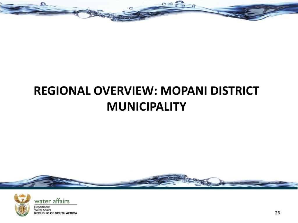 PPT - REGIONAL BULK INFRASTRUCTURE GRANT (RBIG) PROGRAMME IN MOPANI AND ...