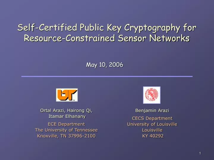 Ppt Self Certified Public Key Cryptography For Resource Constrained Sensor Networks Powerpoint