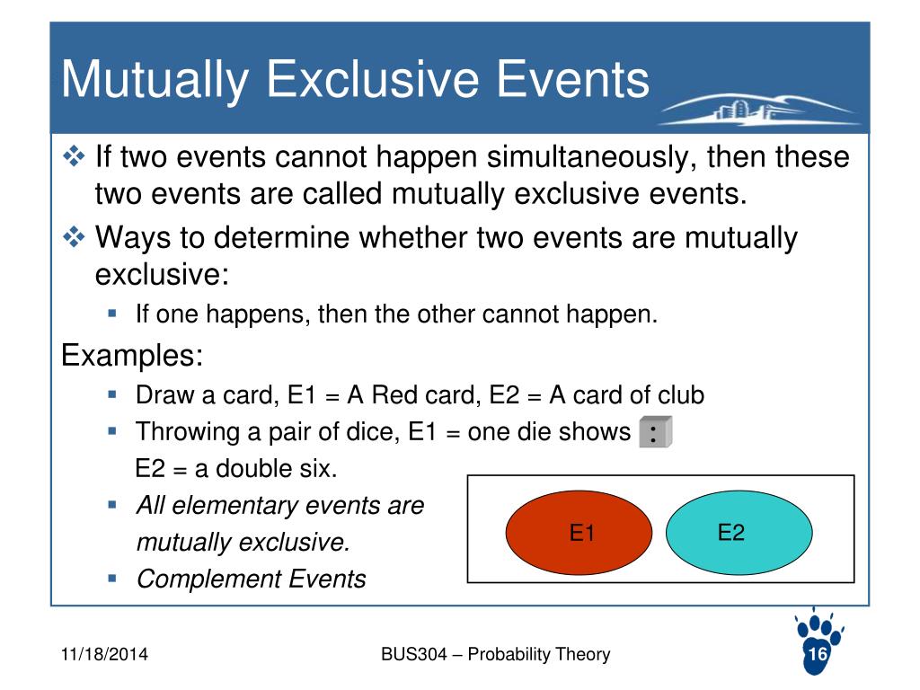 Explain Mutually Exclusive Events Explain Mutually Exclusive Events