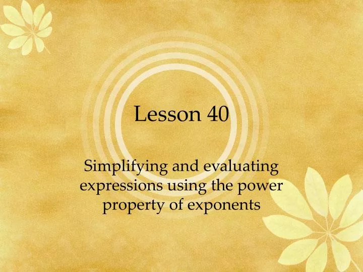 PPT - Lesson 40 PowerPoint Presentation, free download - ID:6783923