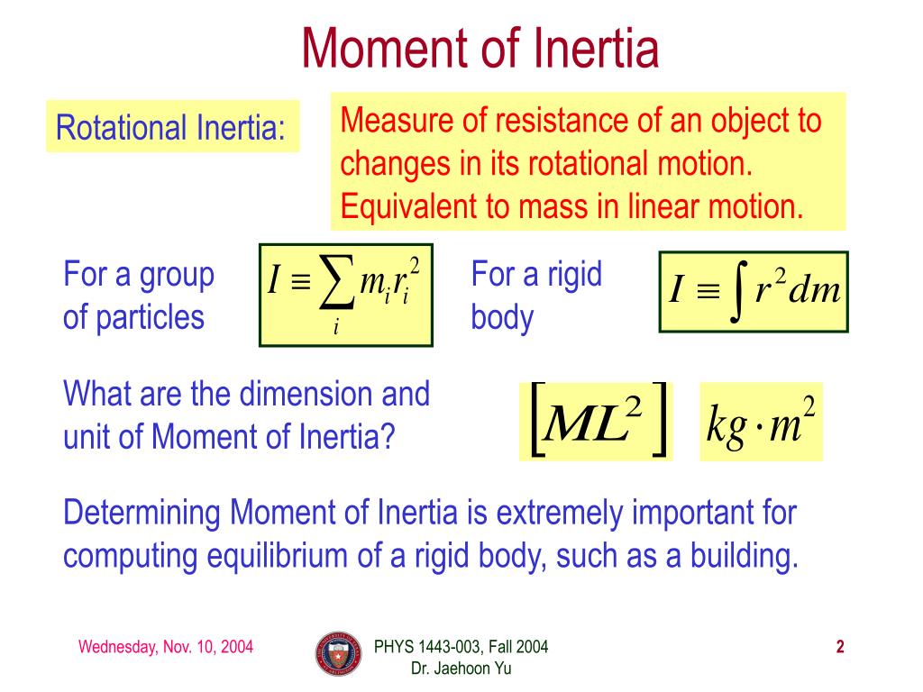 Ppt Moment Of Inertia Parallel Axis Theorem Torque And Angular