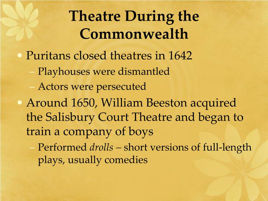 PPT - English Restoration Theatre PowerPoint Presentation, free ...