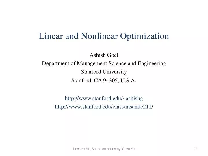 PPT - Linear and Nonlinear Optimization PowerPoint Presentation, free ... PPT - Linear and Nonlinear Optimization PowerPoint Presentation, free ...