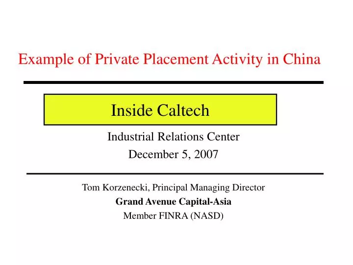 PPT - Inside Caltech PowerPoint Presentation, free download - ID:6787473