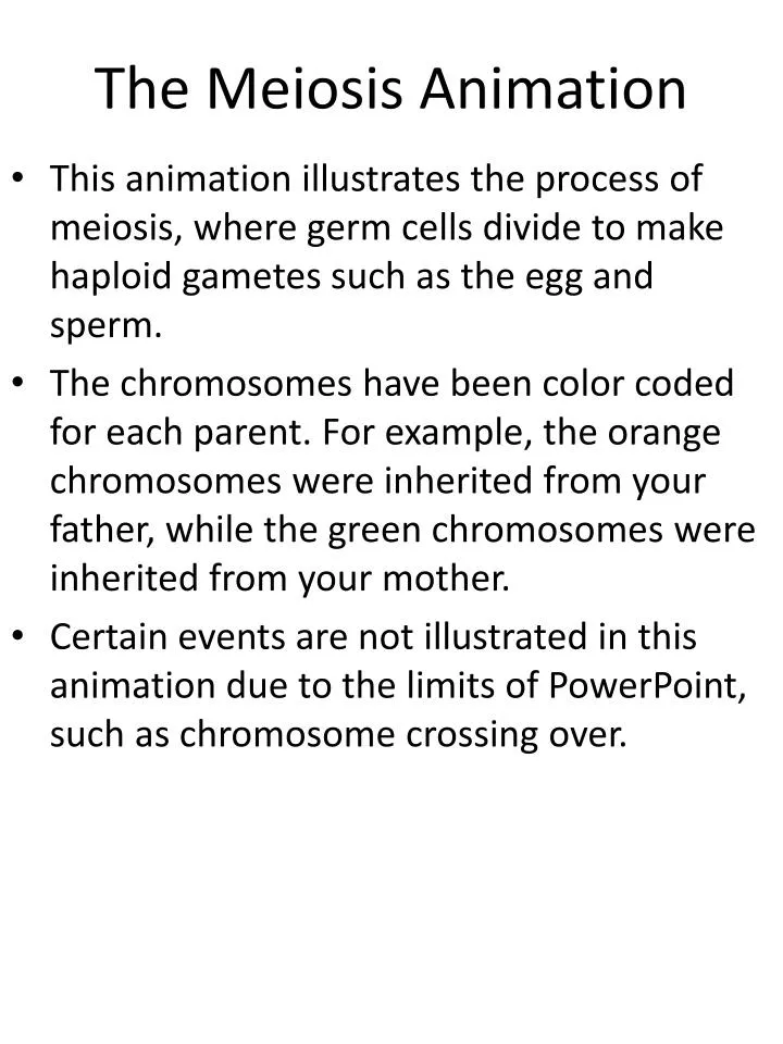 PPT - The Meiosis Animation PowerPoint Presentation, free download - ID ...