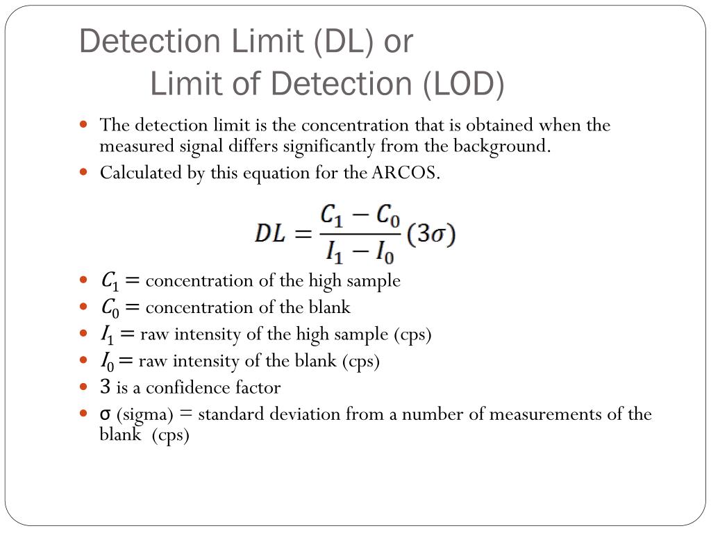 Ppt Icp Detection Limits Powerpoint Presentation Free Download Id