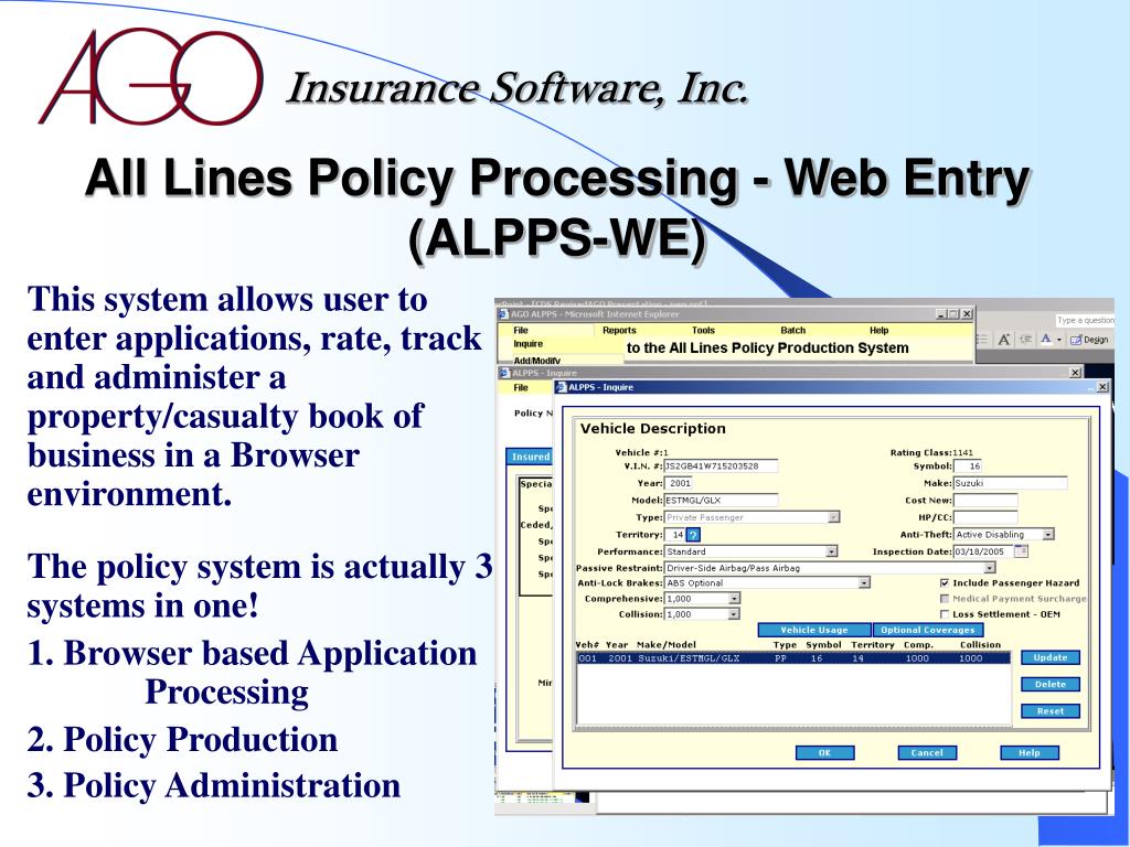 PPT - AGO Insurance Software, Inc. provides the Workers ’ Compensation ...