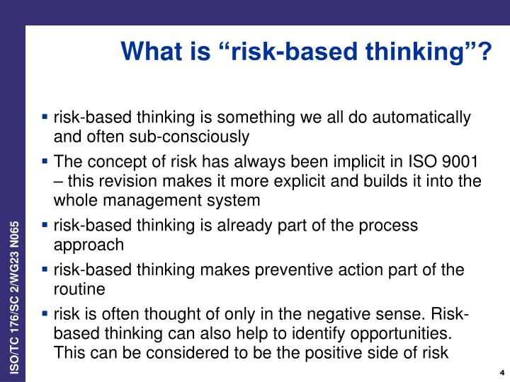 PPT - ISO 9001:2015 “Risk Based Thinking” PowerPoint Presentation - ID ...