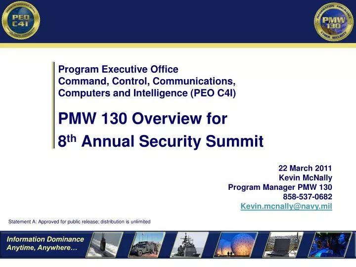 PPT - PMW 130 Overview for 8 th Annual Security Summit PowerPoint ...