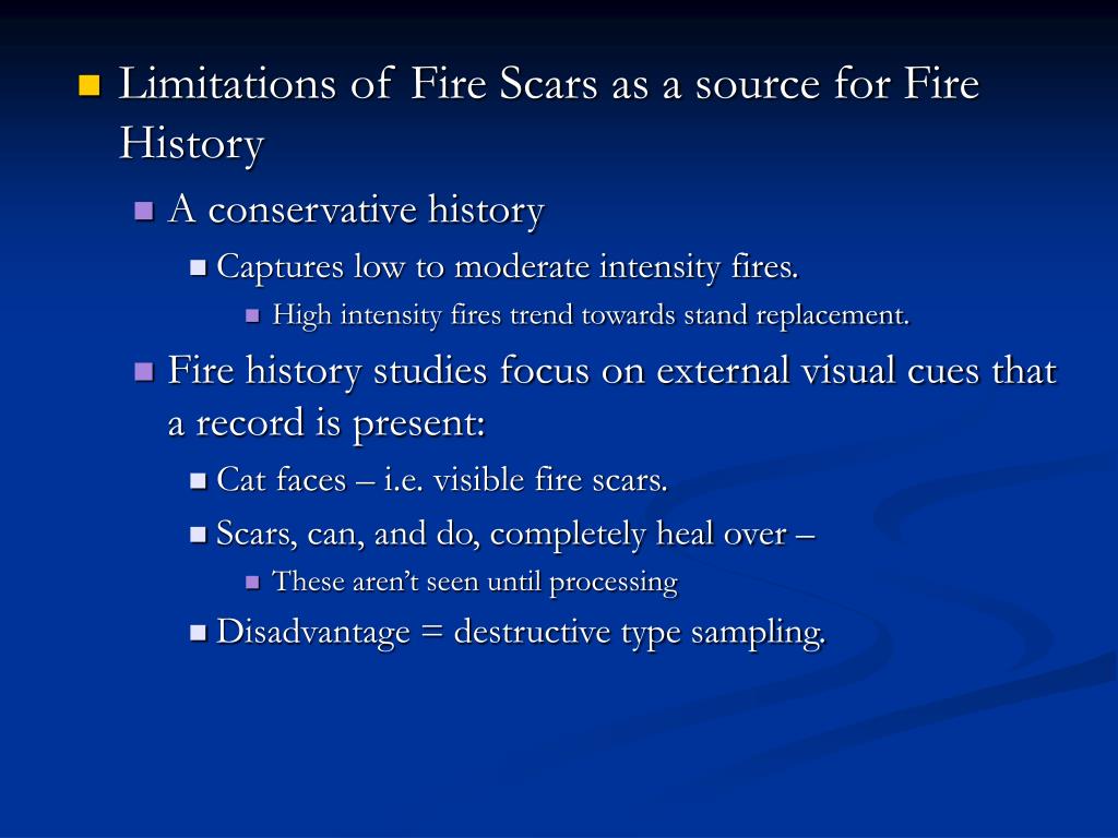 PPT - ESPM 181: Fire History Labs: Fire-Scar Dendrochronology ...