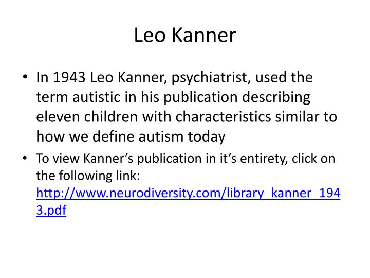 PPT - History of Autism Spectrum Disorders PowerPoint Presentation - ID ...