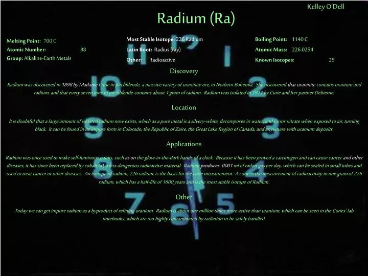 PPT - Radium (Ra) PowerPoint Presentation, free download - ID:6789047