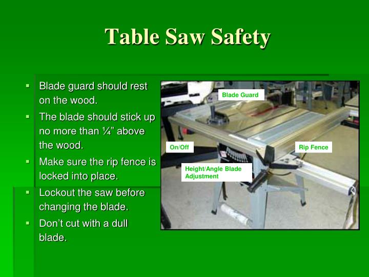 PPT - Table Saw Safety Training PowerPoint Presentation - ID:6789138