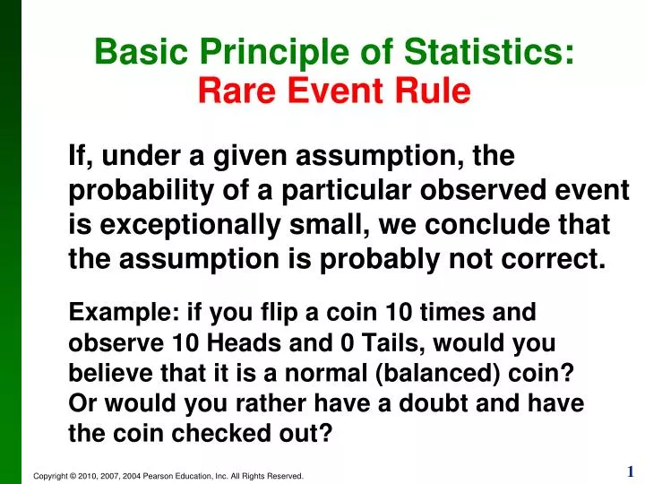 PPT - Basic Principle of Statistics: Rare Event Rule PowerPoint ...