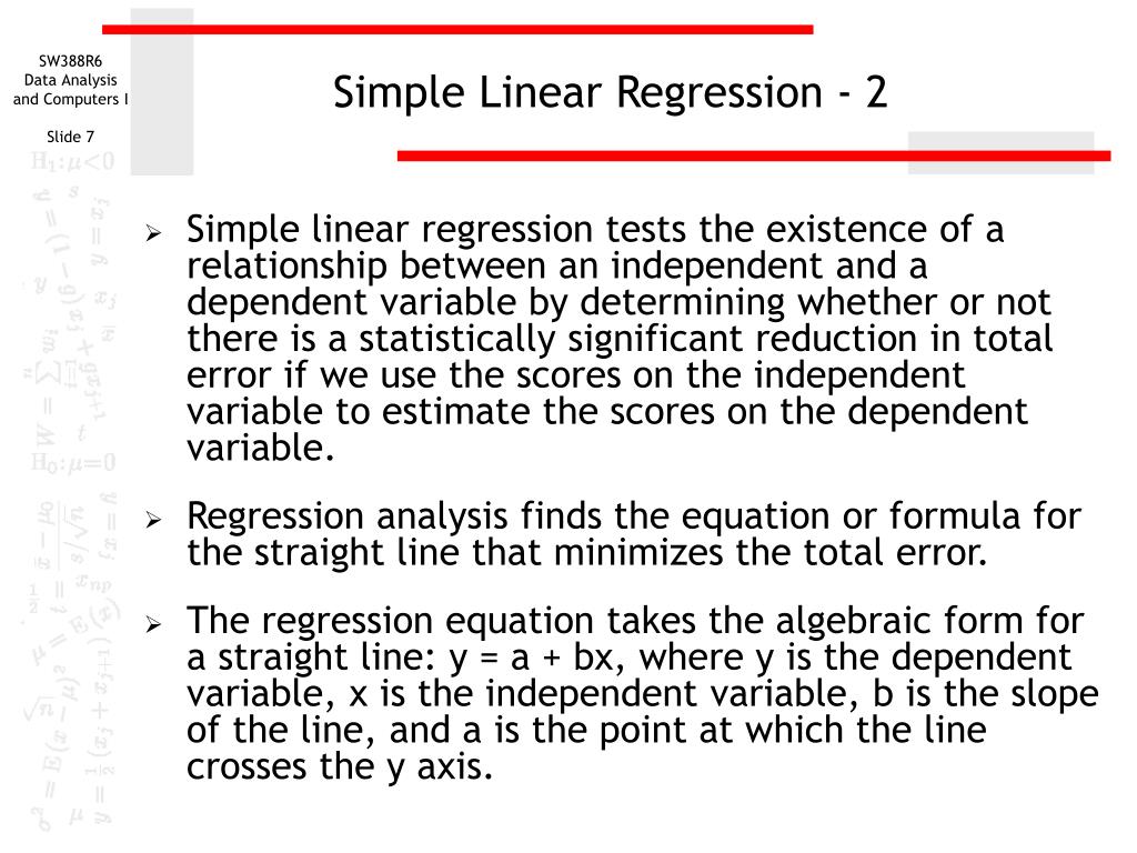 Ppt Simple Linear Regression Powerpoint Presentation Free Download