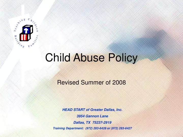 PPT - Child Abuse Policy PowerPoint Presentation, free download - ID ...