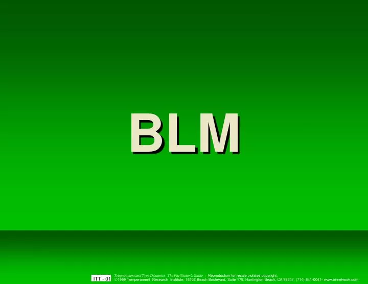 PPT - BLM PowerPoint Presentation, free download - ID:6793040